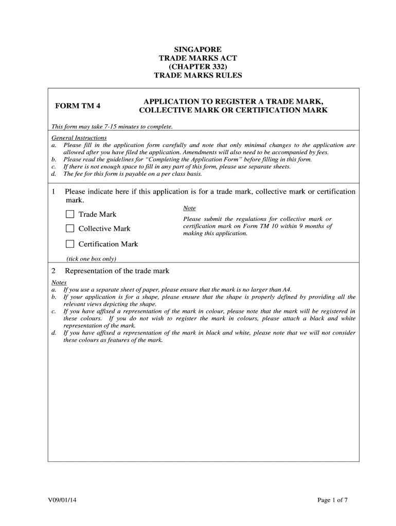 Fillable Online ipos gov Trade marks rules form tm 4 application to ...