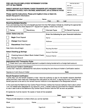 Fillable Online bcfpers Direct Deposit EFT Request Form - BCFPERS Fax ...