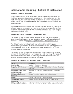 Fillable Online Shippers Letters of Instruction.docx Fax Email Print ...