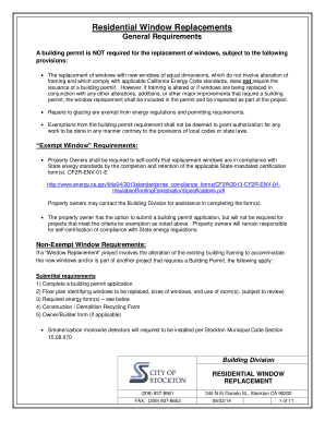 Fillable Online Residential Window Replacements General Requirements Fax Email Print - pdfFiller