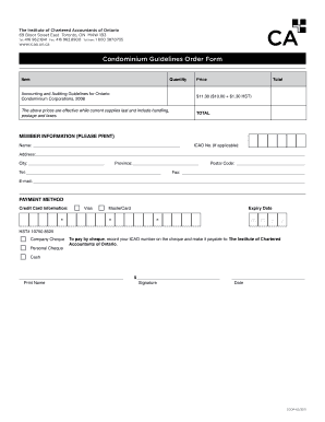 Fillable Online Condominium Guidelines Order Form Fax Email Print ...