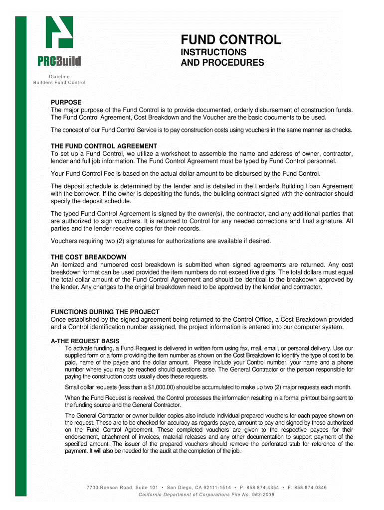 Fillable Online FUND CONTROL Fax Email Print - pdfFiller