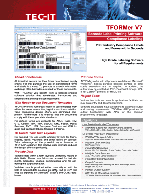 Fillable Online Label Software, Label Printing Program. TFORMer: Print ...