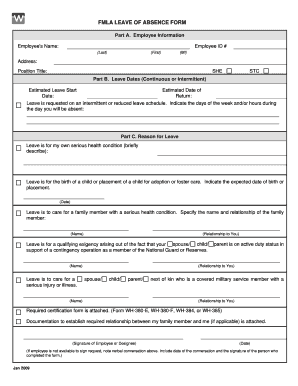 Fillable Online FMLA LEAVE OF ABSENCE FORM Fax Email Print - pdfFiller