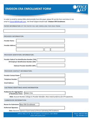 Fillable Online Emdeon era enrollment form - Office Ally Fax Email ...