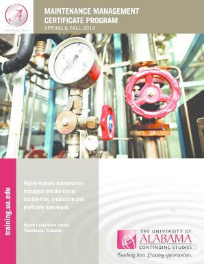 Fillable Online training ua MAINTENANCE MANAGEMENT CERTIFICATE PROGRAM ...
