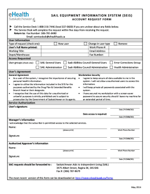 Fillable Online SAIL Equipment Information System - SEIS - Account ...