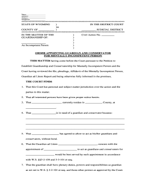 Fillable Online lawyoming Order Appointing Guardian Fax Email Print ...