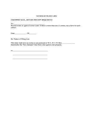 Fillable Online lawyoming LIen Notice and Statement Fax Email Print ...
