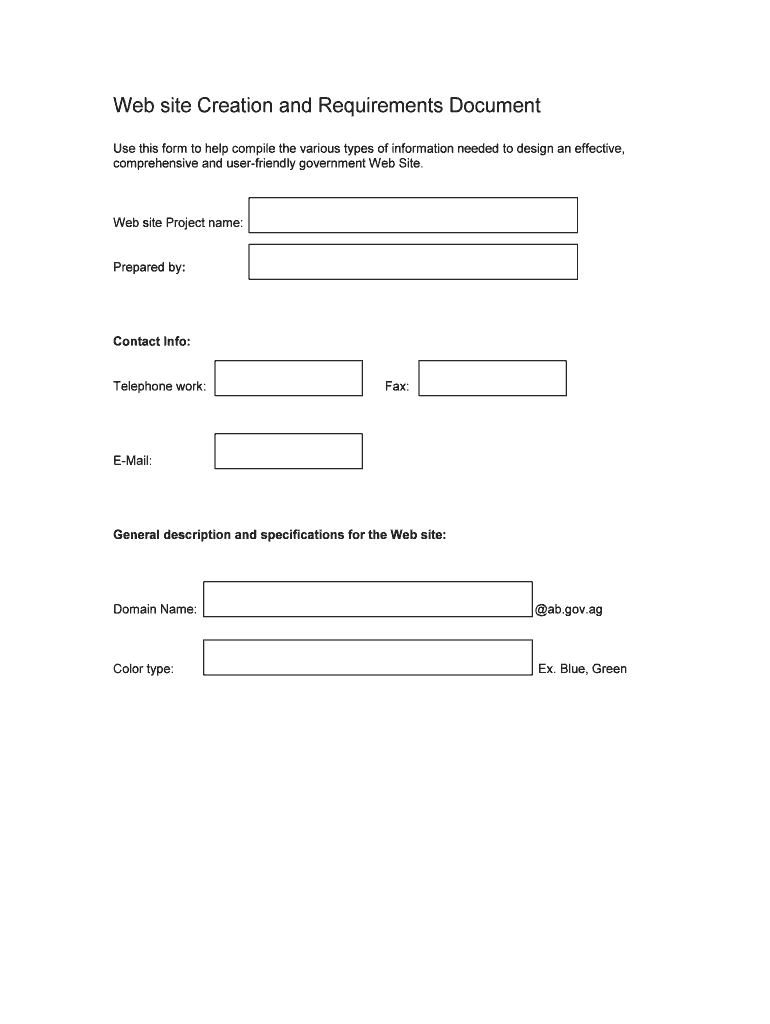 Fillable Online forms gov Website Requirements Document Form - forms gov Fax Email Print - pdfFiller