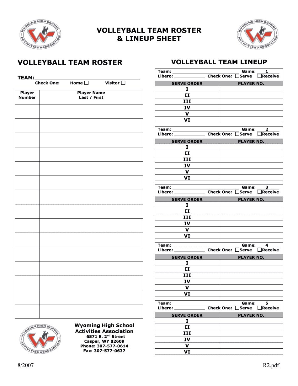 How To Type On Nfhs Volleyball Lineup Sheet
