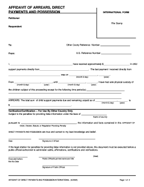 Fillable Online ncsea AFFIDAVIT OF ARREARS DIRECT PAYMENTS AND ...