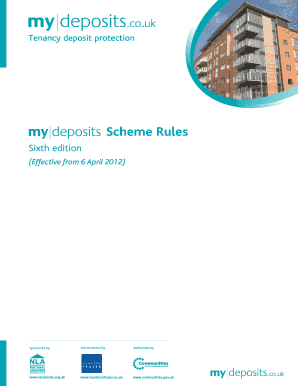 Fillable Online Tenancy deposit protection Scheme Rules Sixth edition ...