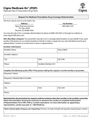 Fillable Online General Coverage Determination Request Form - Cigna Fax Email Print - pdfFiller