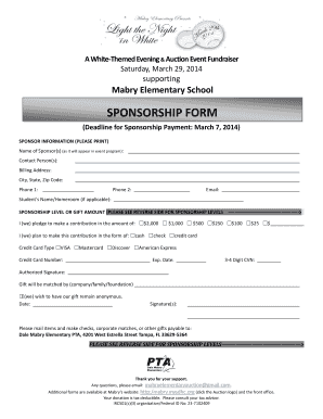 Fillable Online mabry mysdhc SPONSORSHIP FORM - Mabry Elementary School ...
