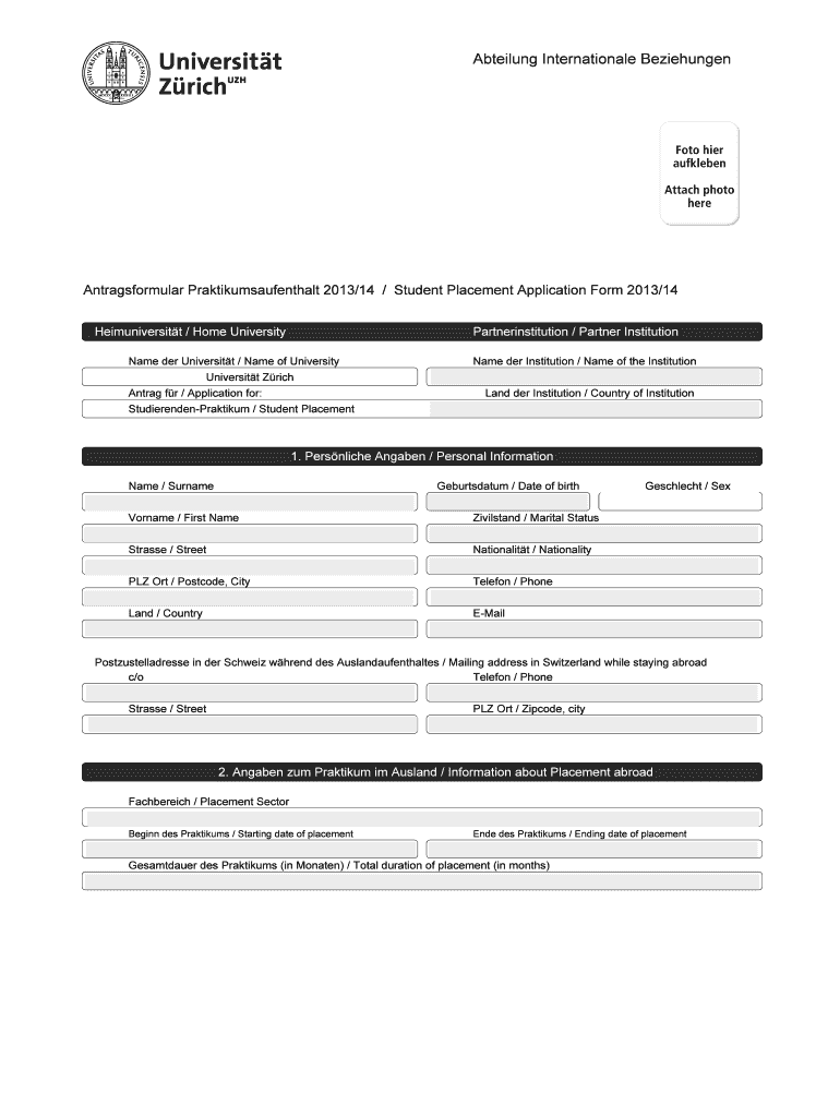Fillable Online ipz uzh Heimuniversitt Home University Fax Email Print - pdfFiller