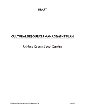 Fillable Online Cultural Resources Management Plan - Cultural Heritage ...