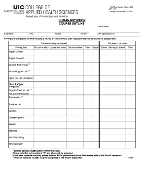 Fillable Online ahs uic Prerequisite Form - ahs uic Fax Email Print ...