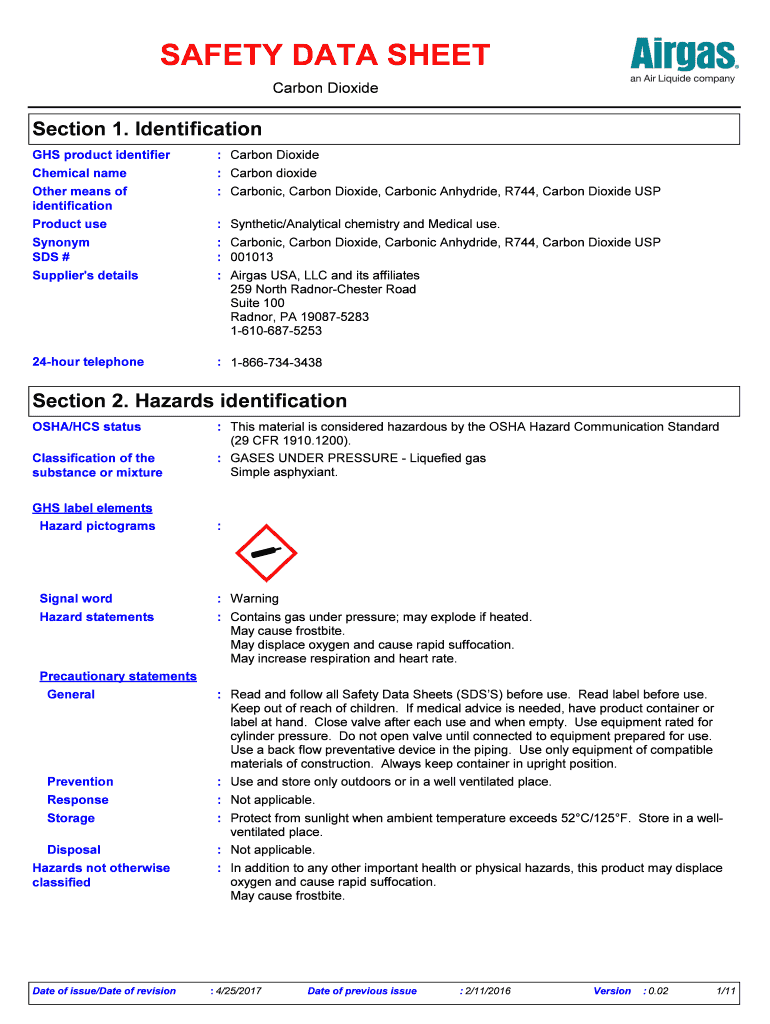 Fillable Online : Carbon Dioxide Fax Email Print - pdfFiller