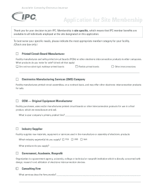 Fillable Online ipc Application for Site Membership - IPC Fax Email ...