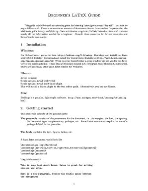 Fillable Online Beginners LaTeX Guide Fax Email Print - pdfFiller