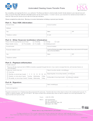 Fillable Online Automated Clearing House Transfer Form - Healthy Blue ...