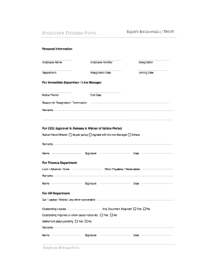 Fillable Online Employee Release Form.pdf Fax Email Print - pdfFiller