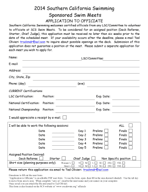 Fillable Online socalswim Sponsored Swim Meets Fax Email Print - pdfFiller