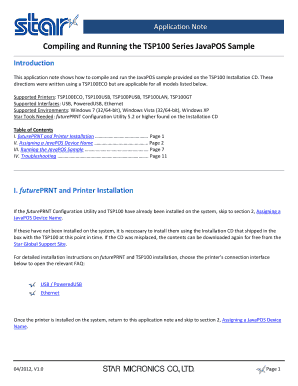 Fillable Online Compiling and Running the TSP100 Series JavaPOS Sample ...
