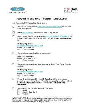 Fillable Online Southfield Ramp Permit Application and Agreement ...