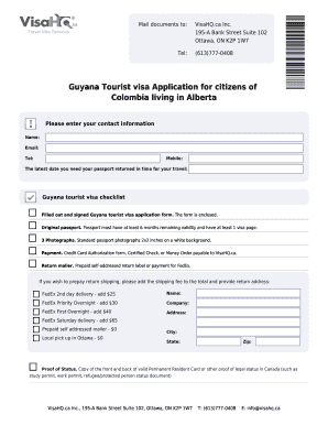 Fillable Online guyana visahq Guyana Visa Application for Citizens of ...