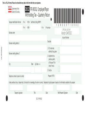 Fillable Online Form FR 900Q 2012 Employer/Payor Withholding Tax ...