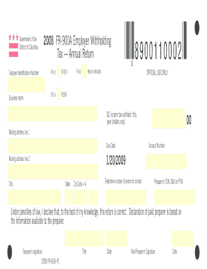 Fillable Online FR-900A Fill-in 2008 Employer's Withholding Tax Booklet ...