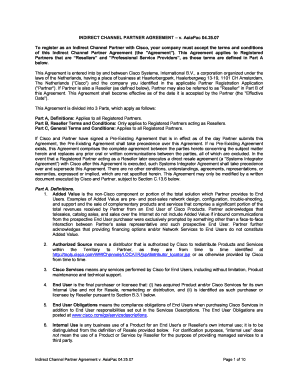 Fillable Online INDIRECT CHANNEL PARTNER AGREEMENT v Fax Email Print ...