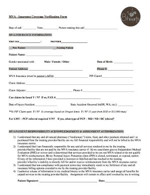 Fillable Online MVA - Insurance Coverage Verification Form Fax Email ...