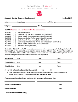 Fillable Online Recital.Request.Form.Spring.2019-2.doc Fax Email Print ...