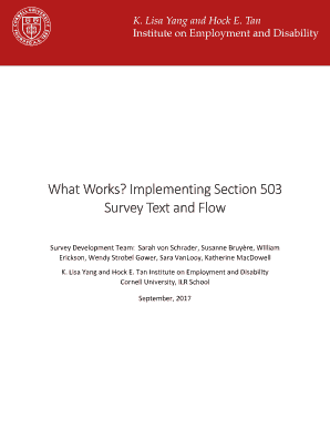 Fillable Online What Works? Implementing Section 503 Survey Text and ...