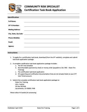 Fillable Online osfm fire ca Fire Marshal Certification Task Book ...
