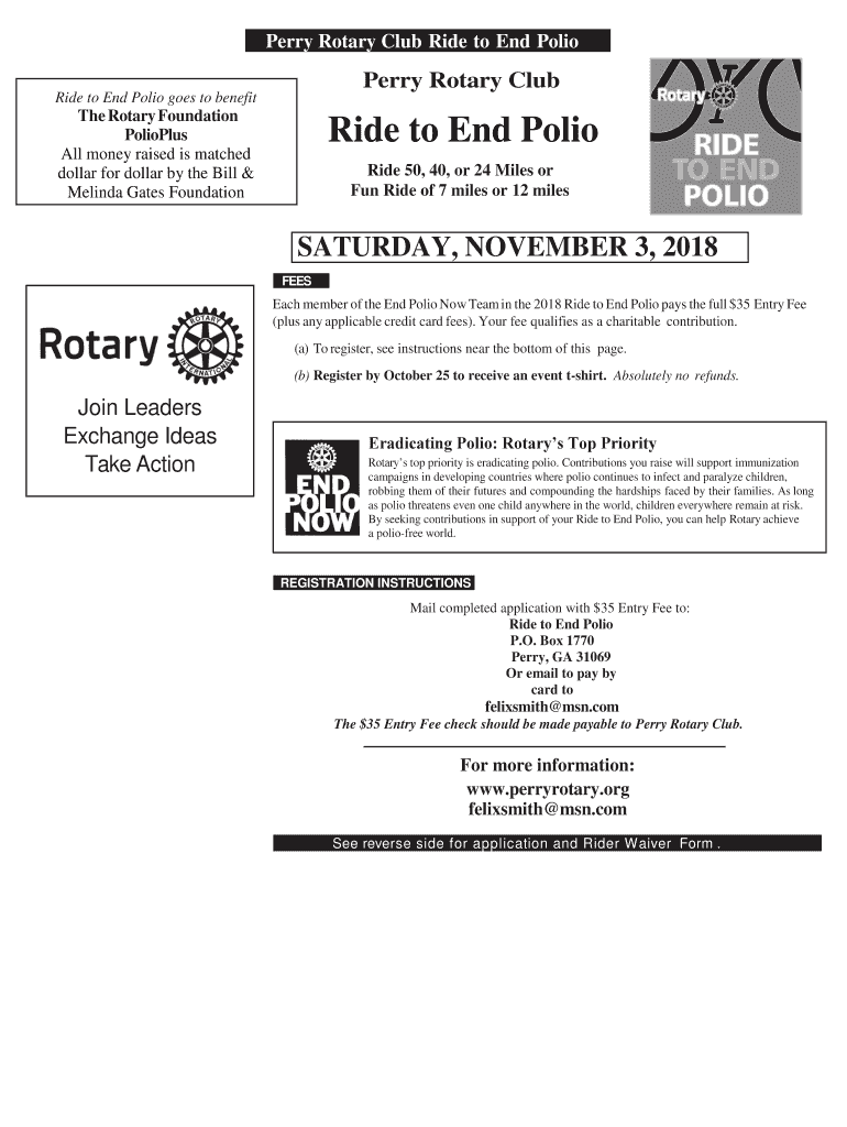 Fillable Online Rotary District 6920 Ride to End Polio - Perry Rotary ...