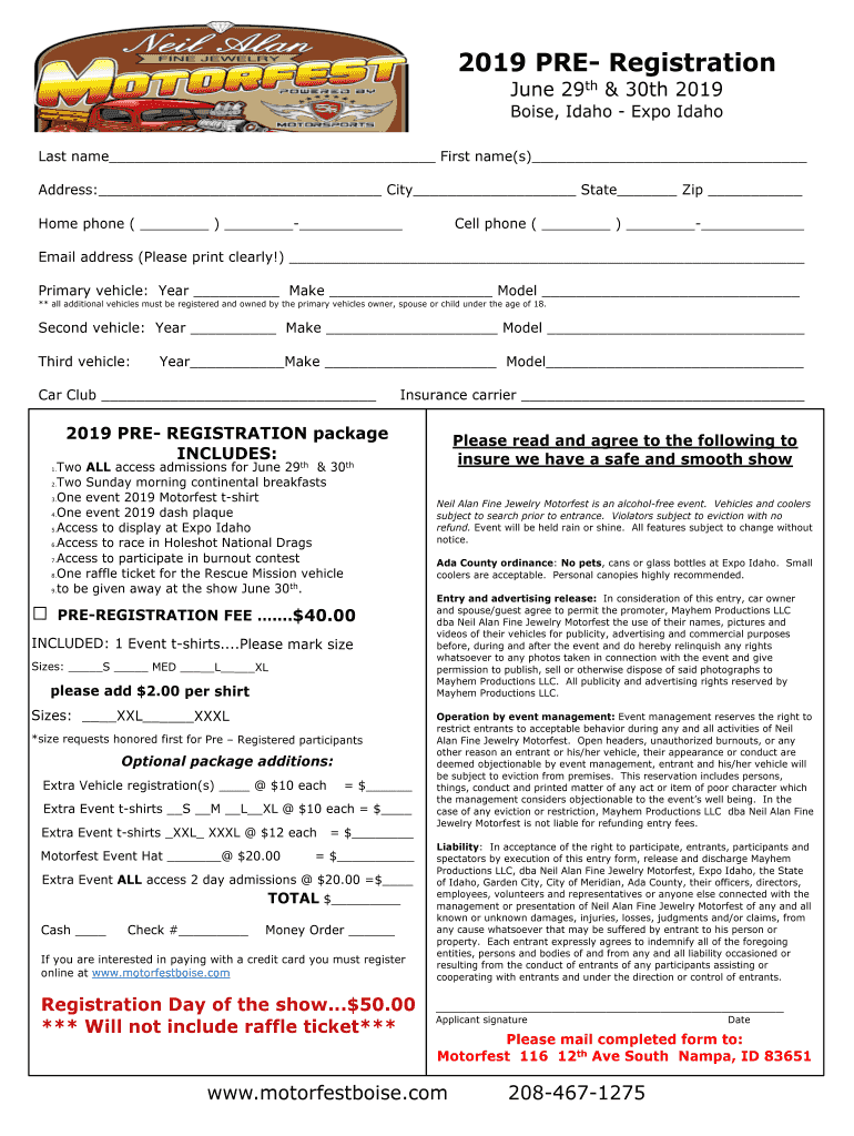 Fillable Online Firebird Raceway / NHRA Drag Racing Track in Eagle ...