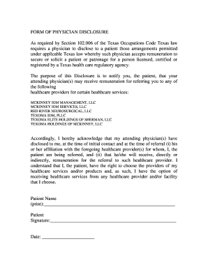 Fillable Online Disclosure Form IOM Fax Email Print - pdfFiller