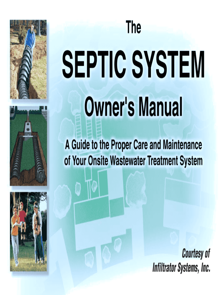 Fillable Online The Septic System Owner's Manual - A Guide to the ...