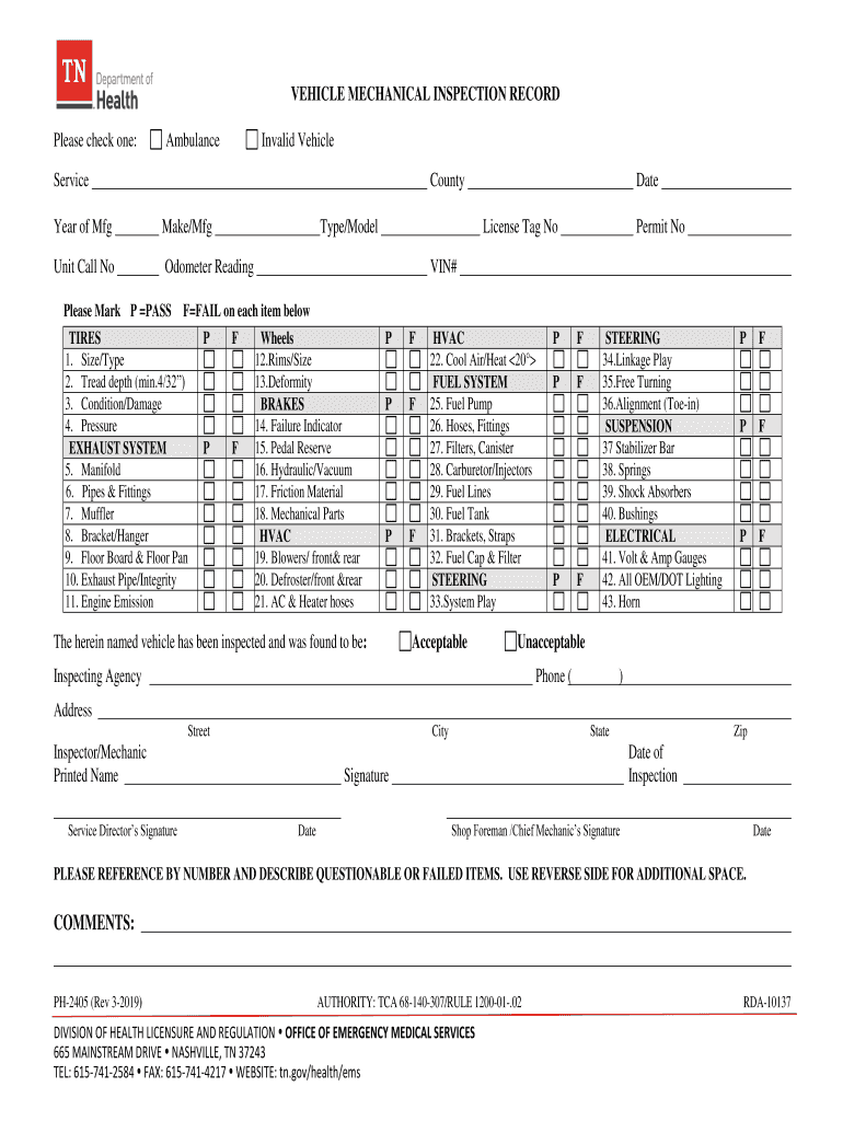 Fillable Online Inspections and EmissionsDivision of Motor Vehicles ...