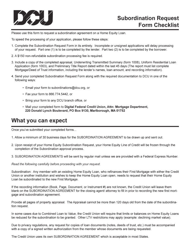 Fillable Online Subordination Disclosure Form. Subordination Disclosure Form Fax Email Print ...