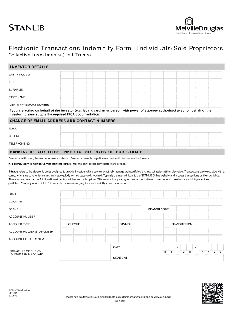 Fillable Online Investment Form - Individual / Sole Proprietor Fax ...