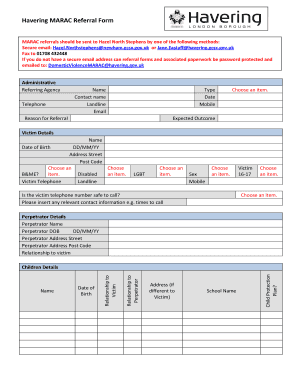 Fillable Online www3 havering gov Havering MARAC Referral Form - London ...