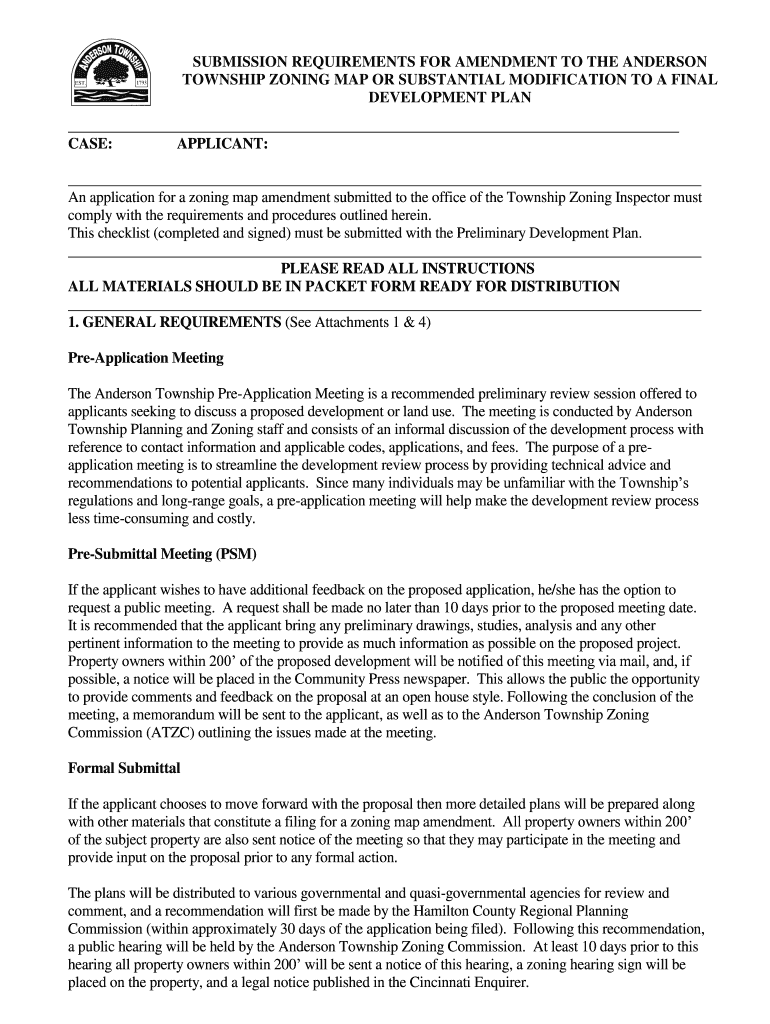 Fillable Online anderson township zoning map Fax Email Print - pdfFiller