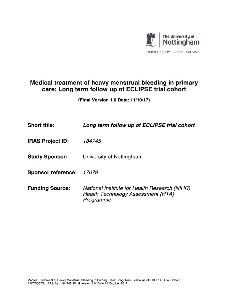 Fillable Online Long term follow up of ECLIPSE trial cohort - NIHR ...
