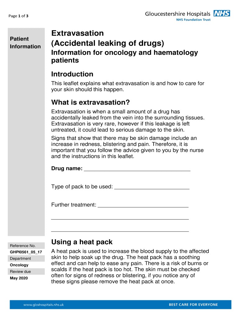 Fillable Online Chemotherapy extravasation guideline - Beatson - West ...