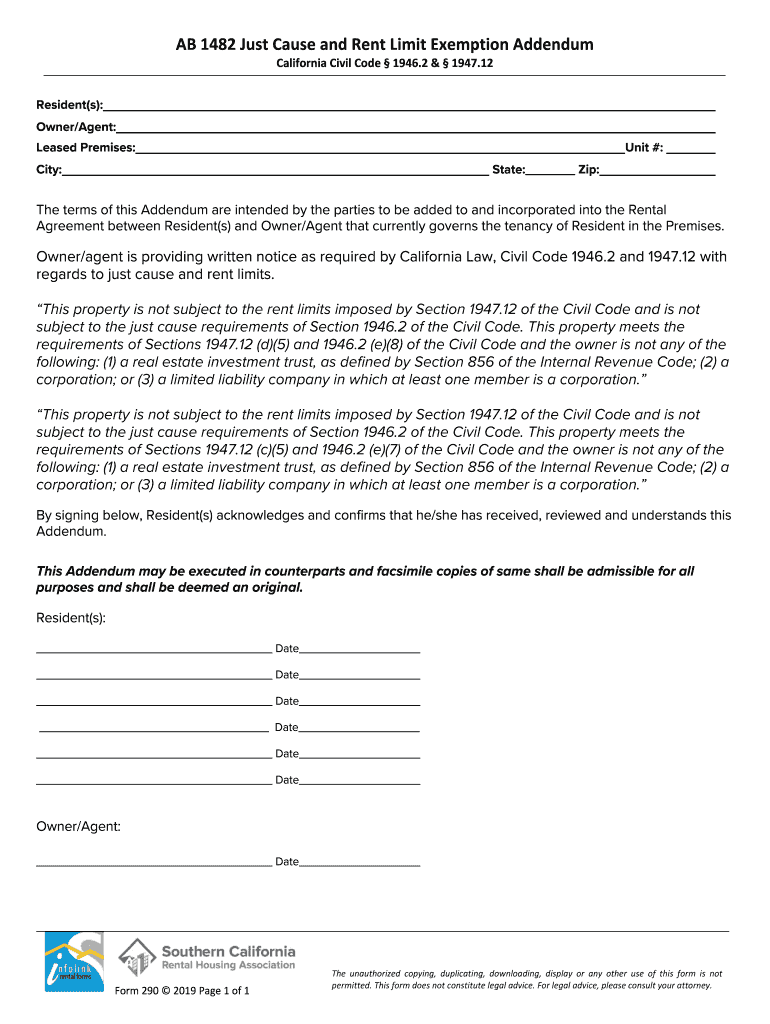 Ab 1482 Notice Sample Letter Fill Online Printable Fillable Blank